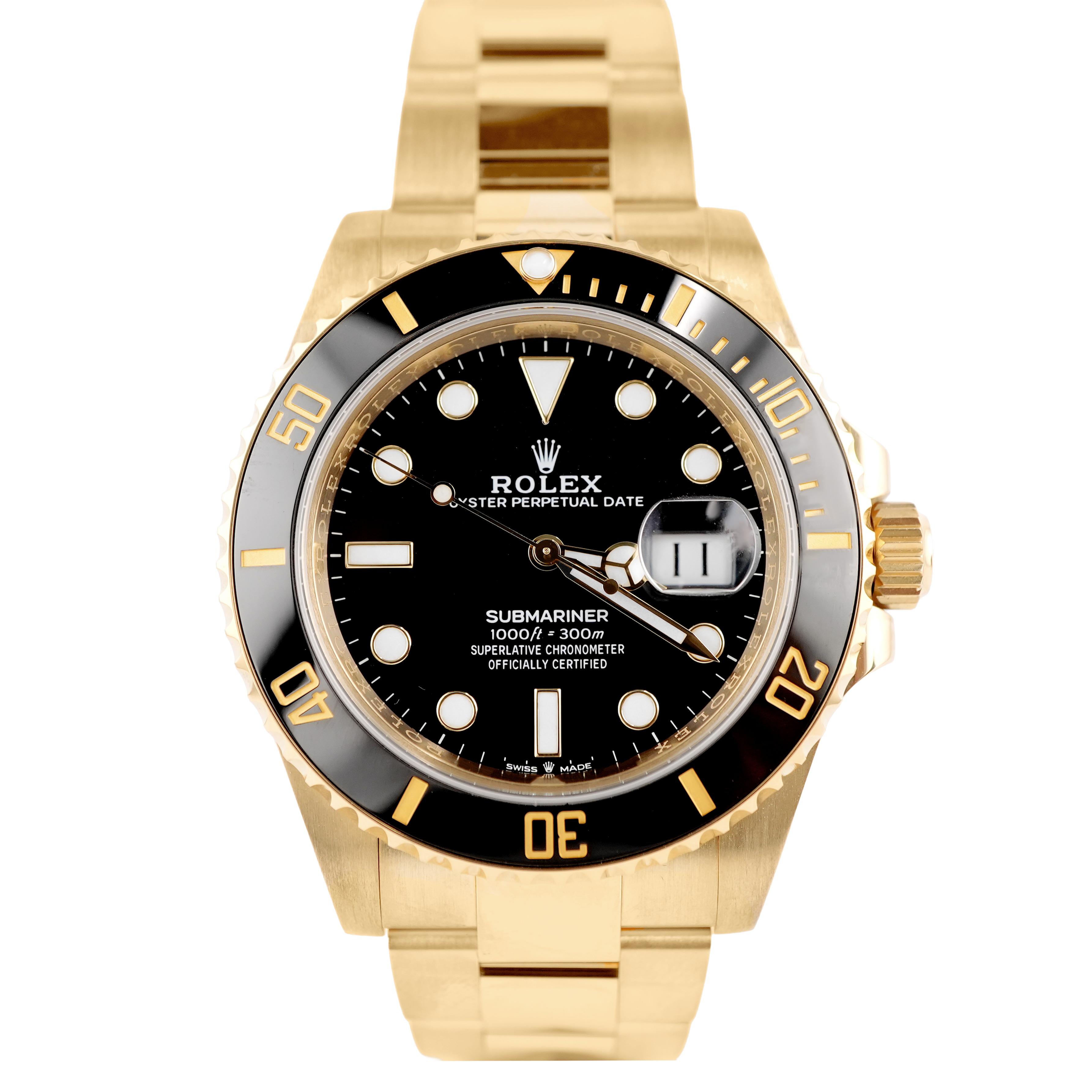 Rolex 126618LN Submariner Date 41 mm 18K YG Black Dial Oyster Bracelet ...